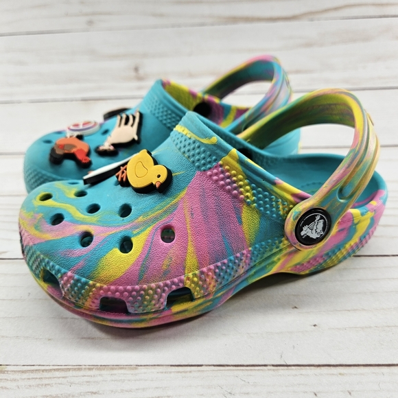 CROCS | Shoes | Crocs Toddler Classic Multicolor Marbled Clog Digital ...